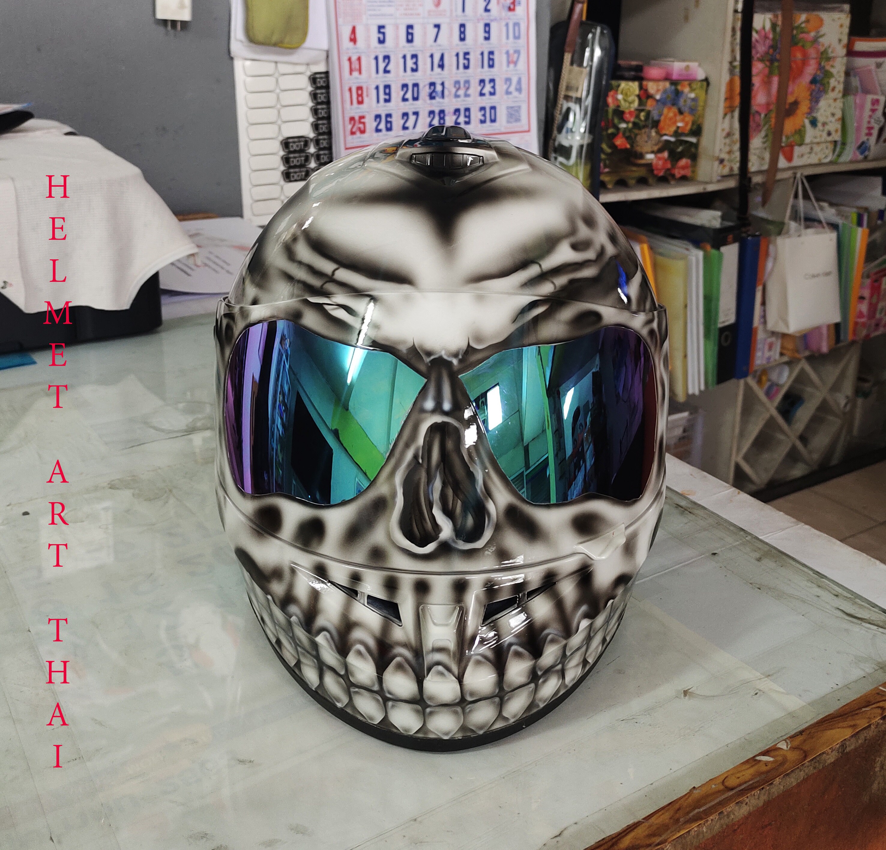 Custom Painted Skull Motorcycle Helmets