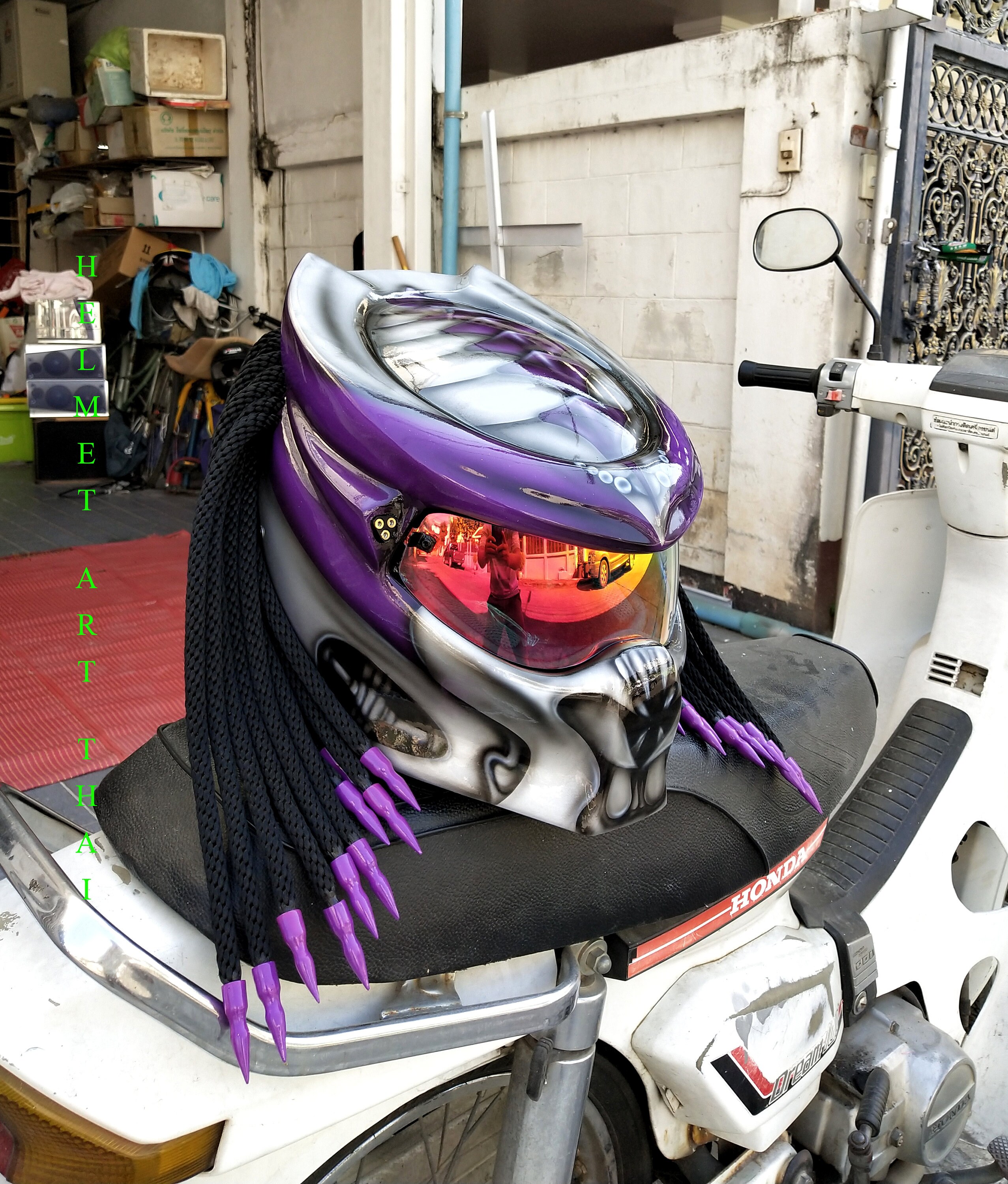 Purple Custom Motorcycle Helmet | Etsy