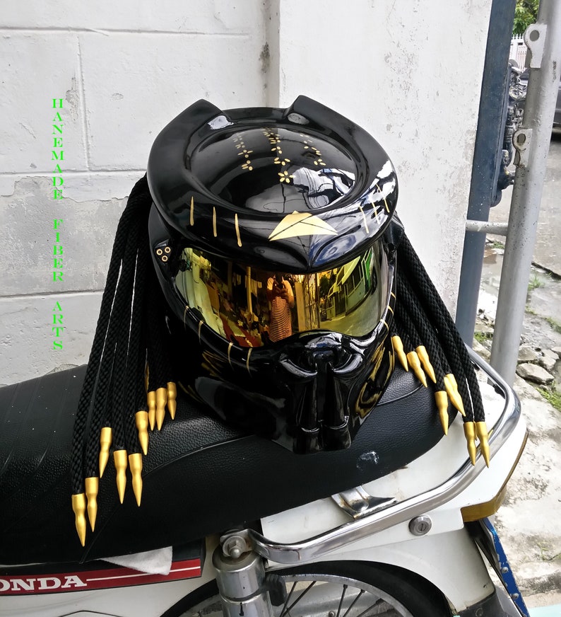 Schwarzer Custom Predator Motorradhelm | Etsy