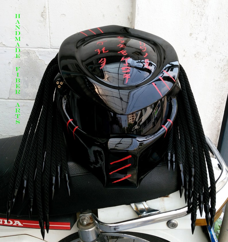 Black Custom Predator Motorcycle Helmet | Etsy