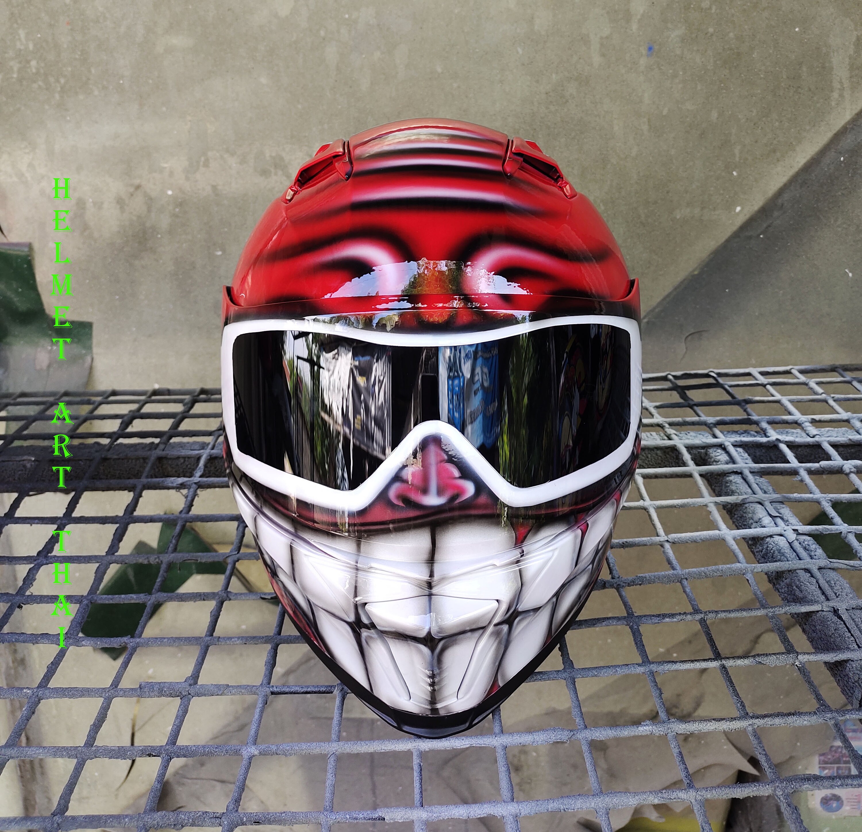 Custom Smiley Face Motorcycle Helmet - Etsy UK