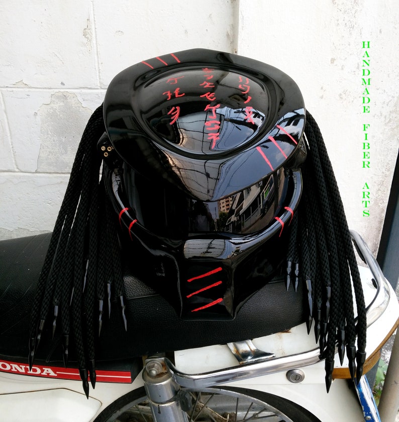 Black Custom Predator Motorcycle Helmet | Etsy