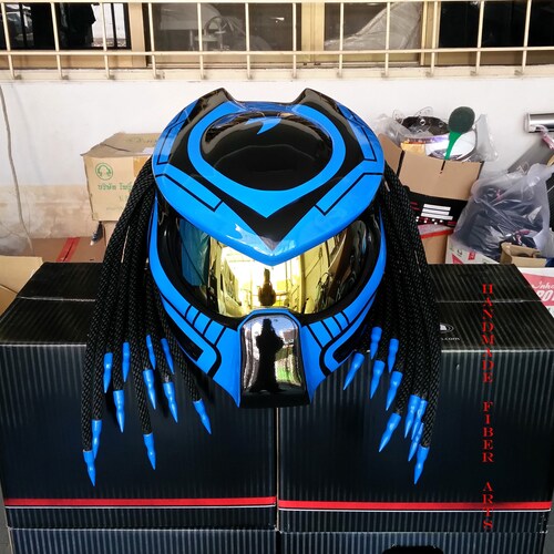 Black Custom Predator Motorcycle Helmet - Etsy