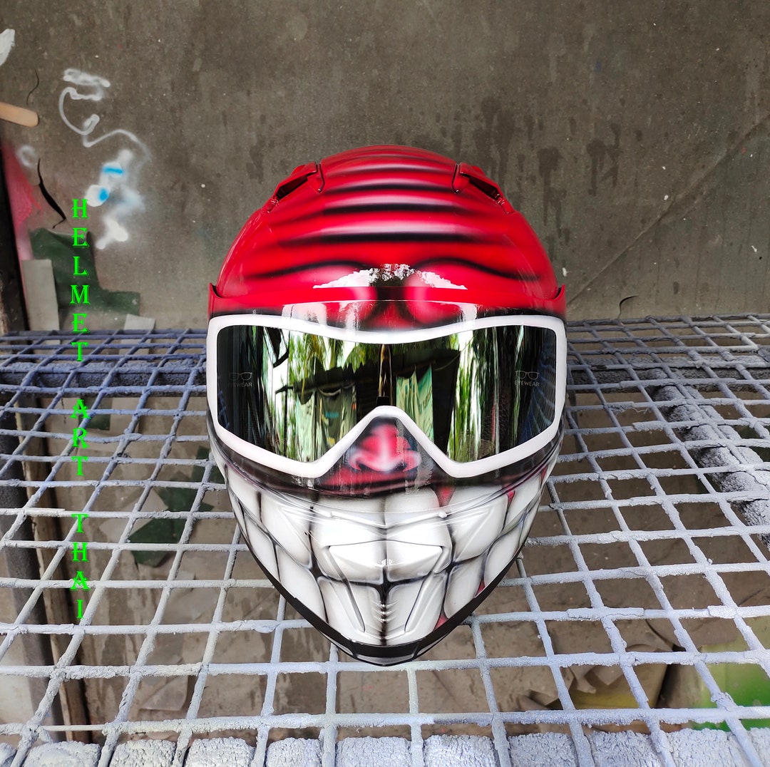 Custom Smiley Face Motorcycle Helmet - Etsy