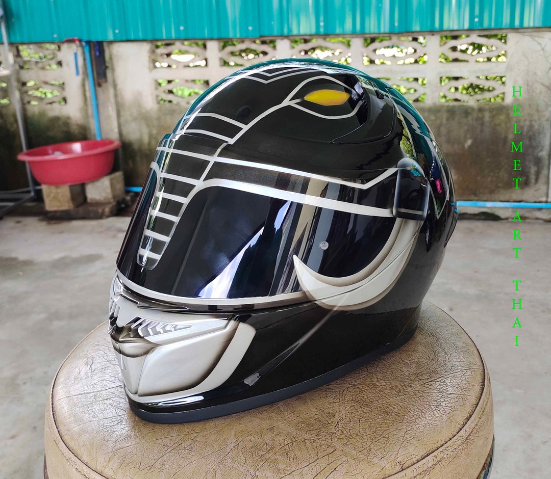 Black Power Ranger Motorcycle Helmet - Etsy