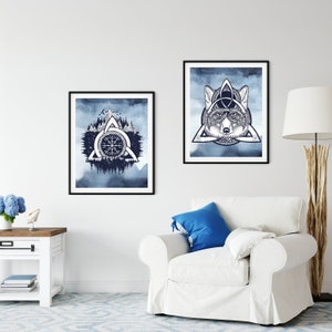 Trinity Knot Printable Norse Wolf Wall Art Celtic Symbols Print Viking ...