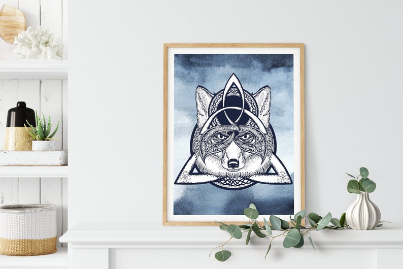 Trinity Knot Printable Norse Wolf Wall Art Celtic Symbols Print Viking ...