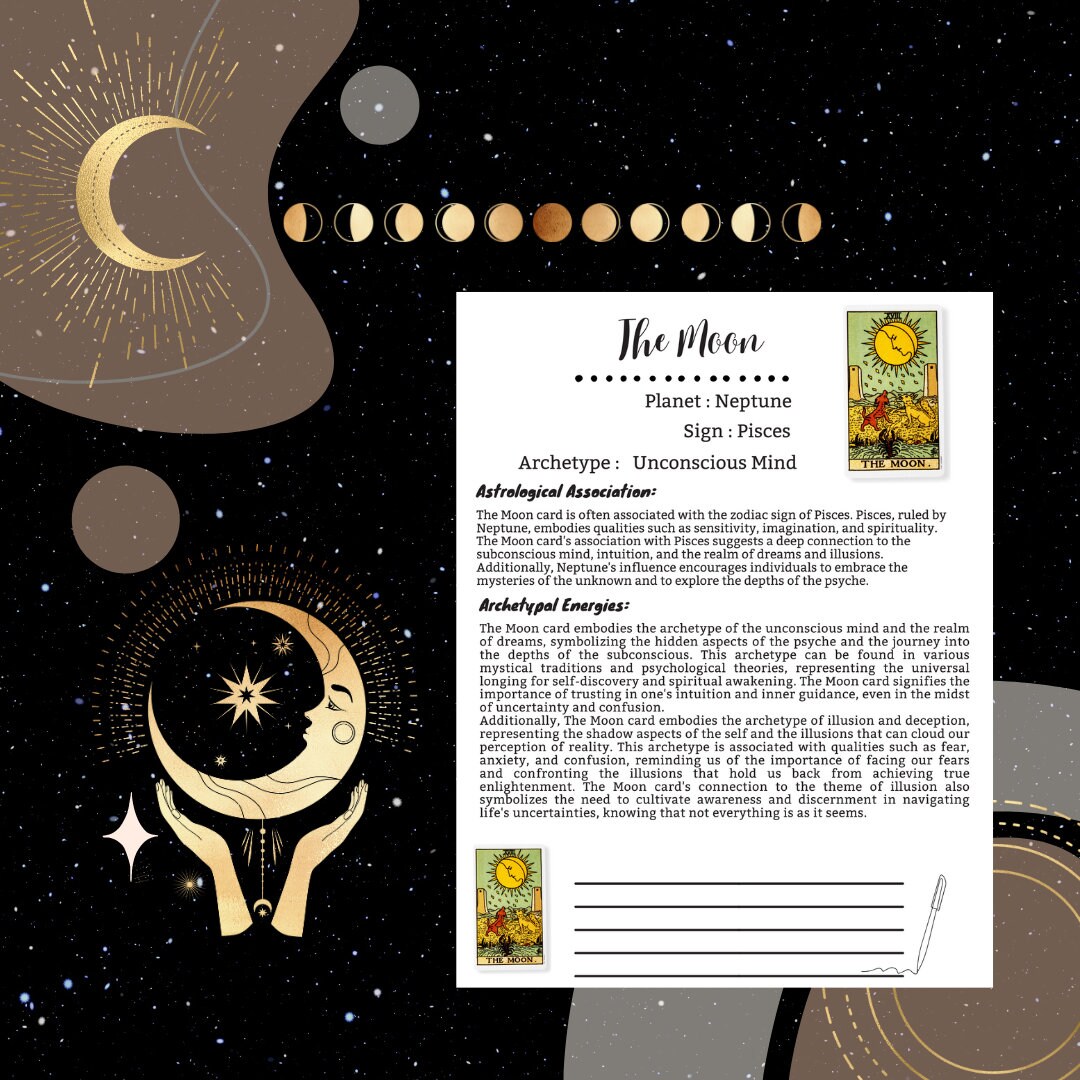 Tarot Astrology Study Guide: Major Arcana, Planets, Signs (printable ...