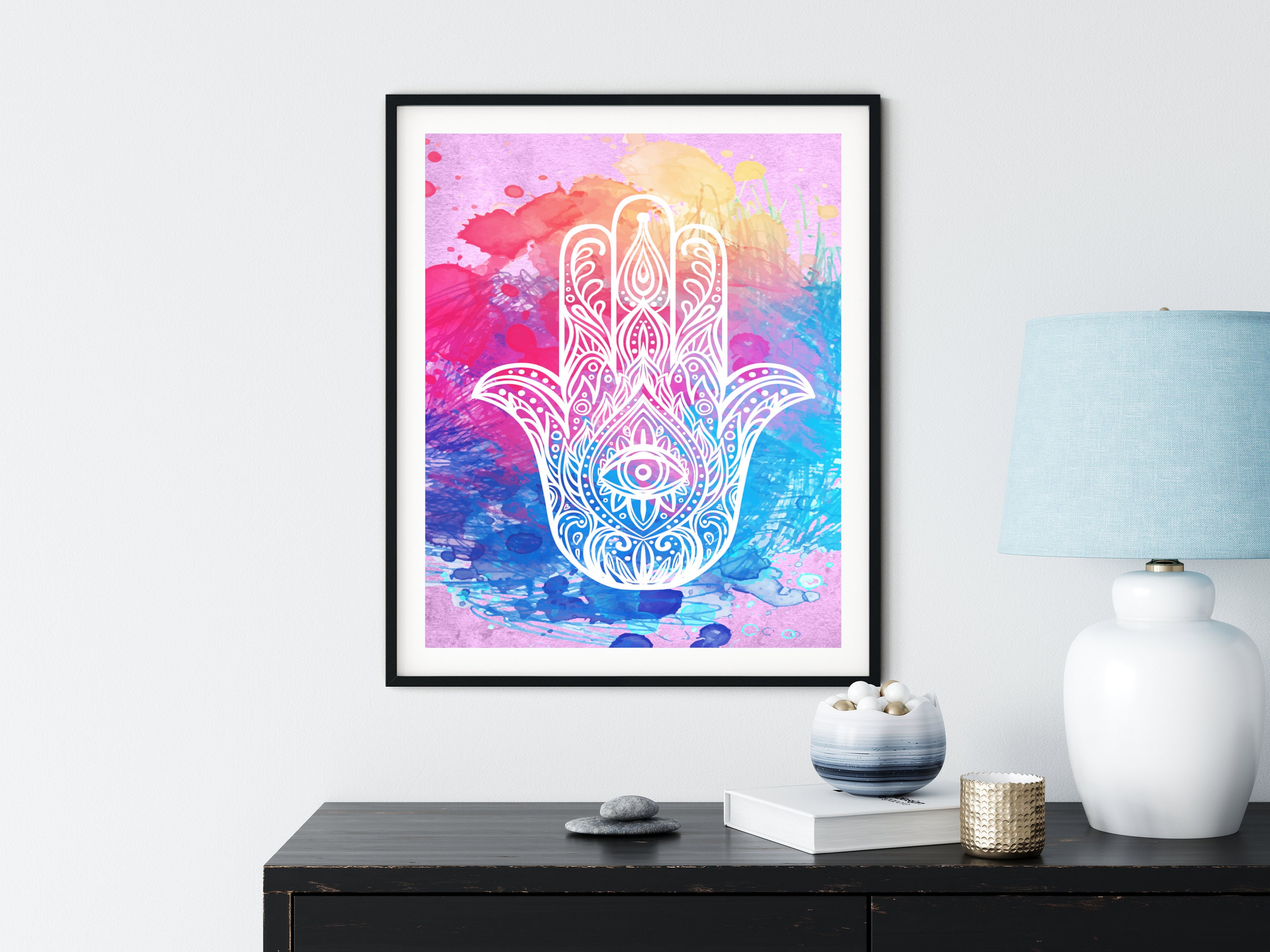 Hamsa Printable Wall Art Hamesh Poster Chamsa Print , Khamsa Wall Art ...