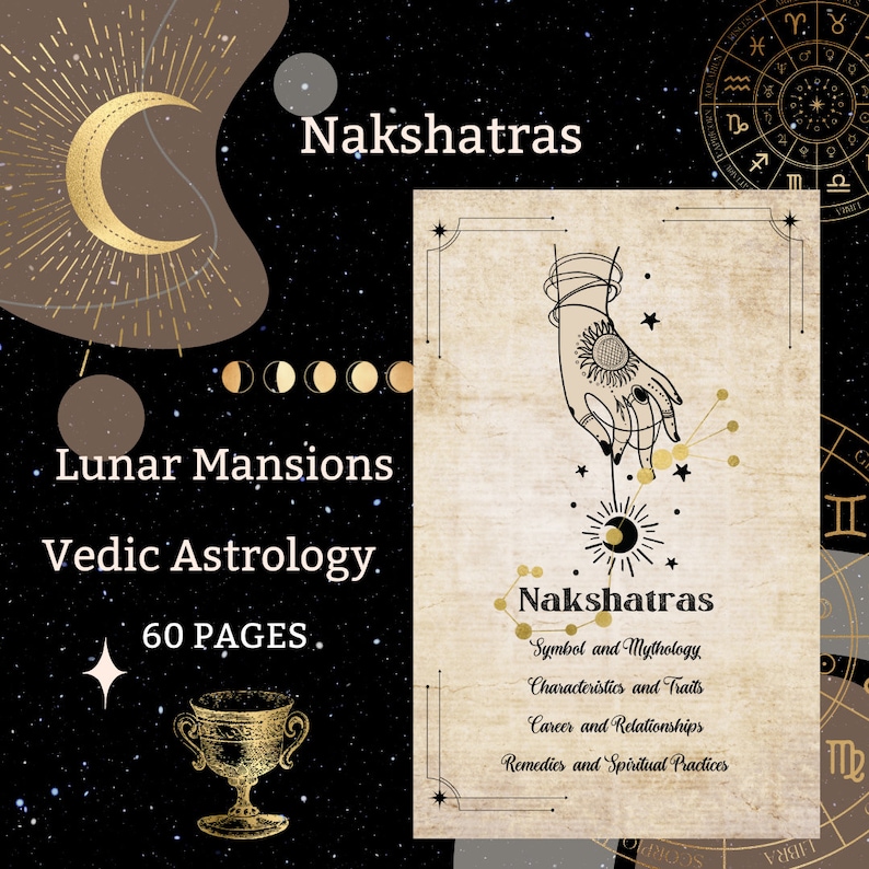 Lunar Mansions Nakshatras: Vedic Astrology Guide (60 Pages) (printable ...