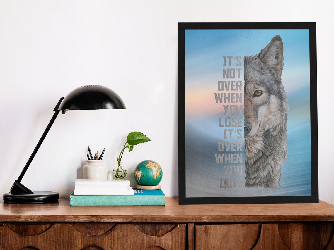 Wolf Printable Poster Digital Download Wolves Wall Art Inspirational ...