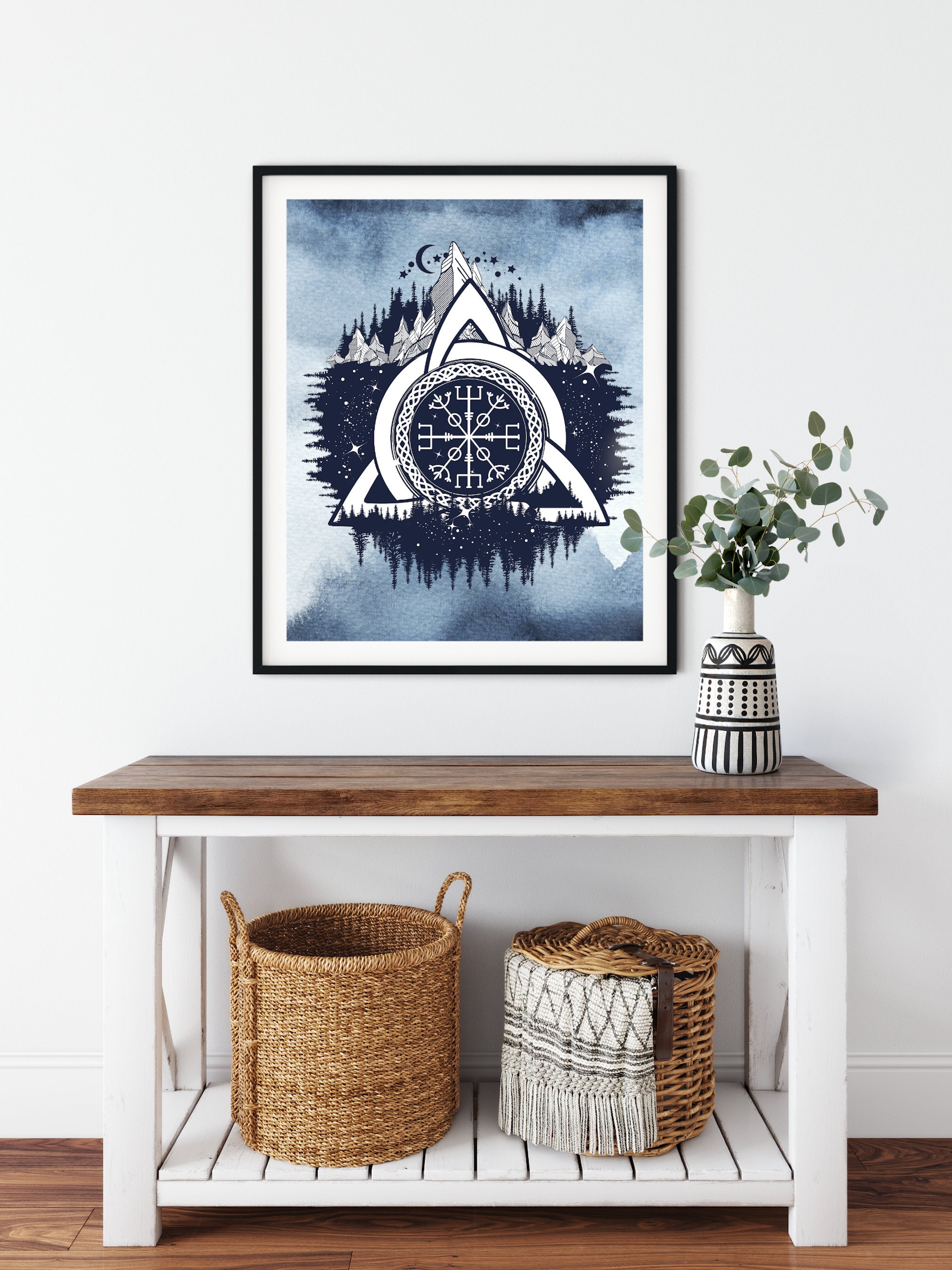 Viking Vegvisir Norse Compass Print: Mystic Moon Art (digital Download ...