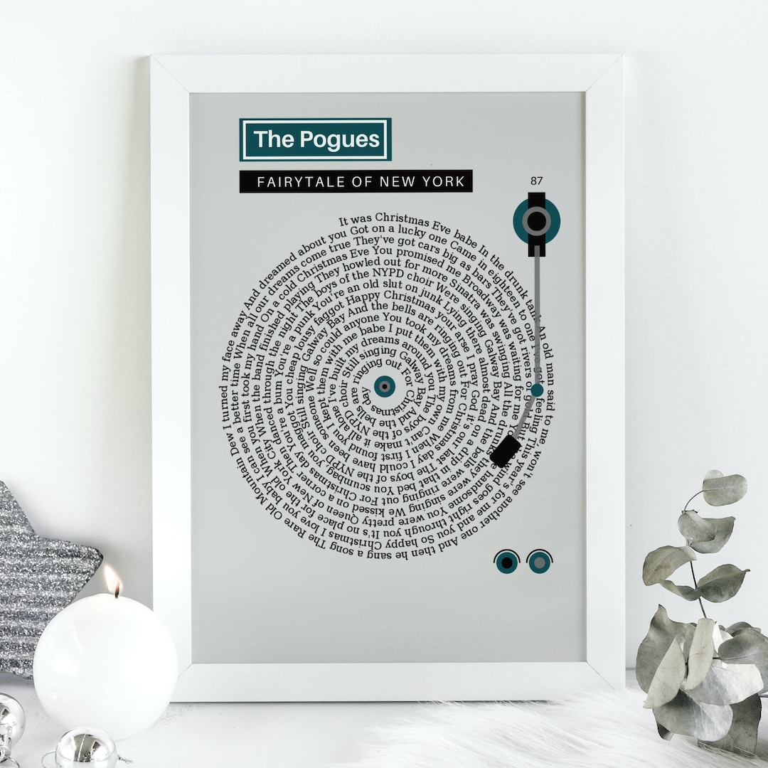 Personalised Lyric Print Choose Your Own Song Print Personalised Record ...