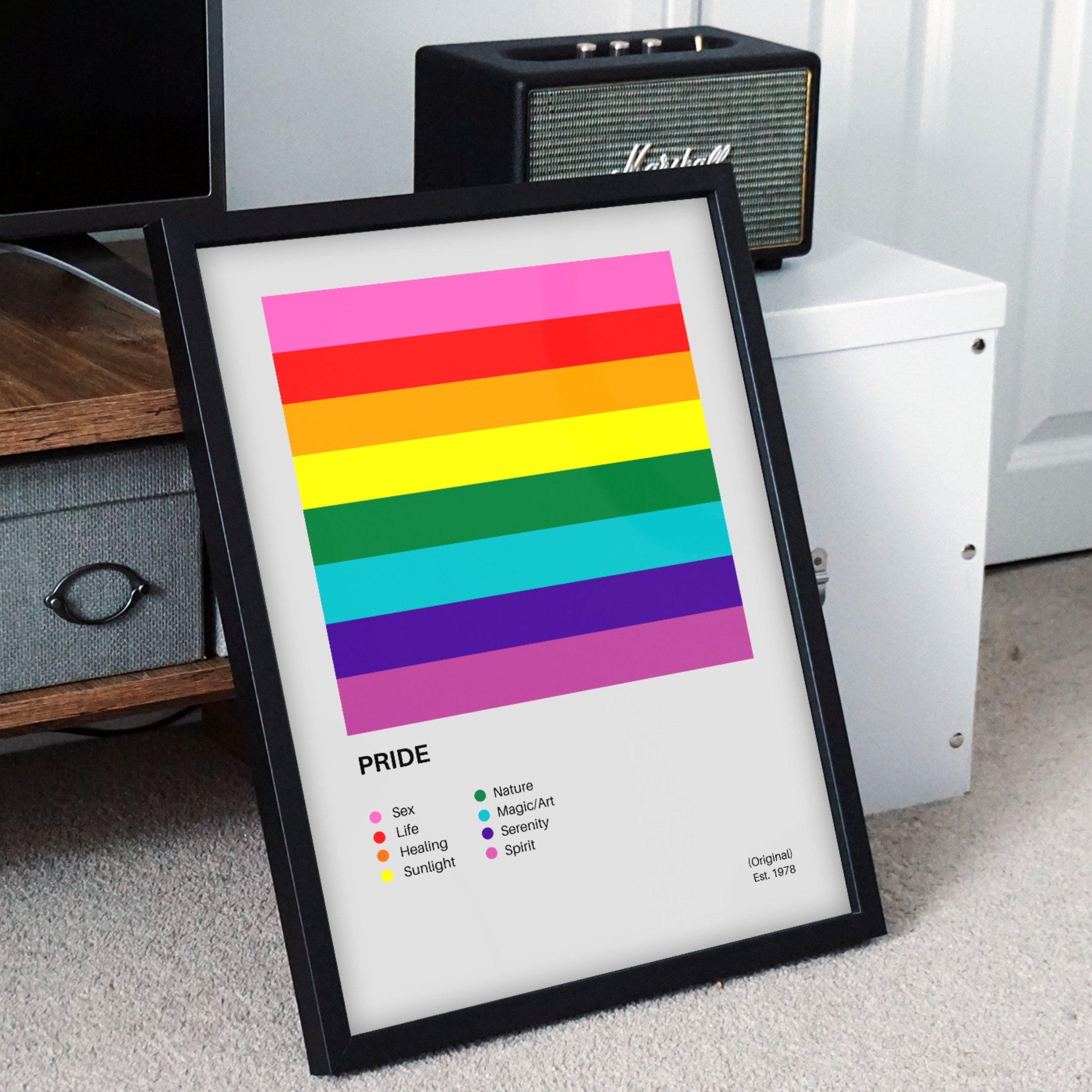 Original Pride Flag Pride Poster Pride Print LGBTQ Print - Etsy