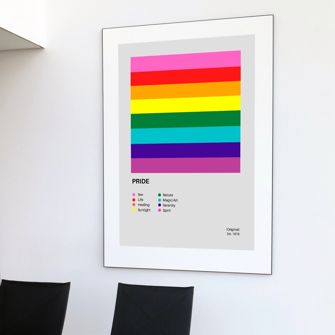 Original Pride Flag Pride Poster Pride Print LGBTQ Print - Etsy