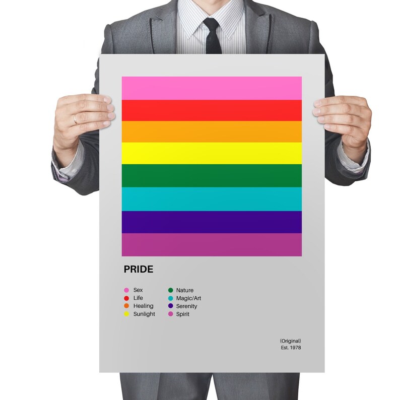 Original Pride Flag Pride Poster Pride Print LGBTQ Print - Etsy