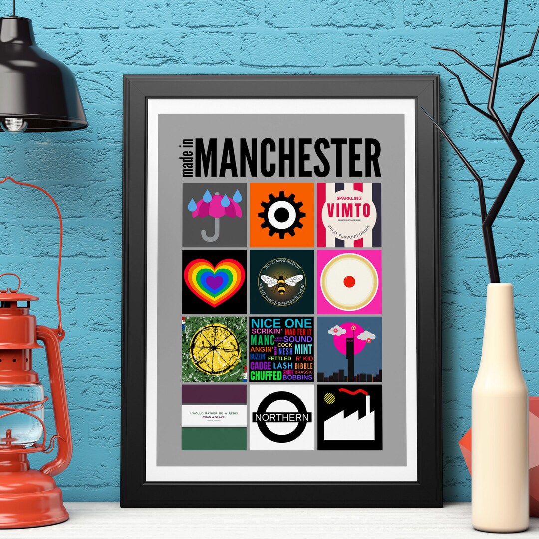 Manchester Poster | Pop Art Print | Manchester Gifts | Manchester ...