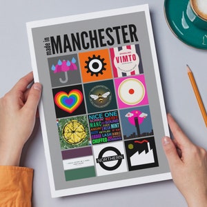 Manchester Poster | Pop Art Print | Manchester Gifts | Manchester ...