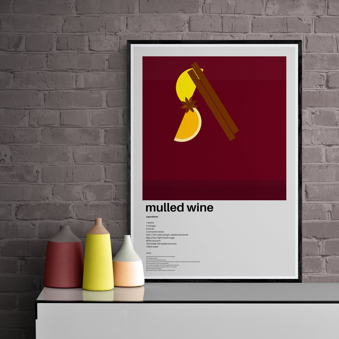 Mulled Wine Recipe | Christmas Cocktail | Mulled Wine Poster | Classic ...