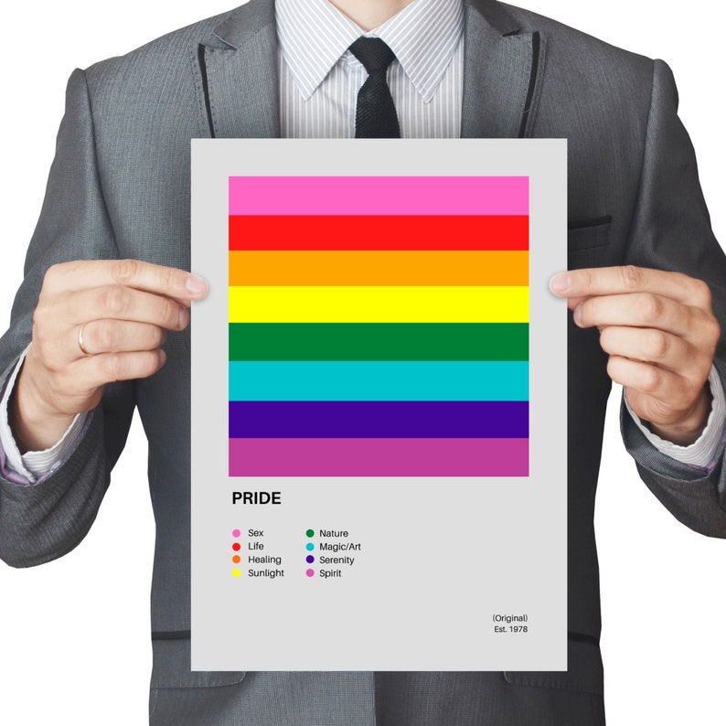 Original Pride Flag Pride Poster Pride Print LGBTQ Print - Etsy