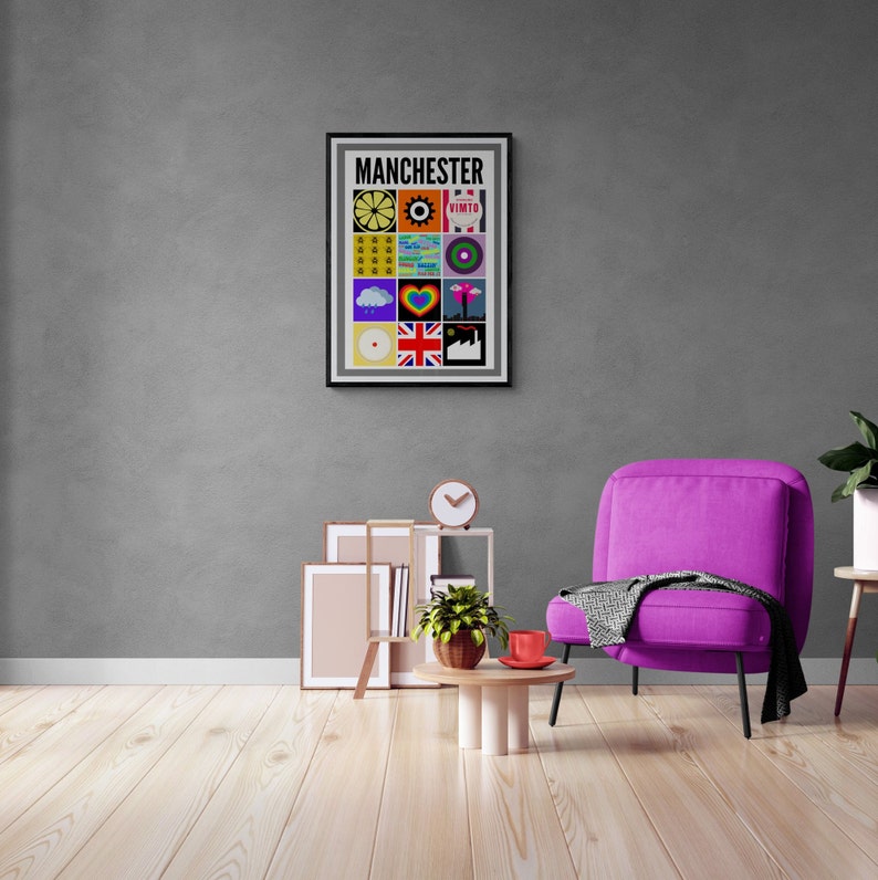 Manchester Poster Pop Art Print Manchester Gifts - Etsy