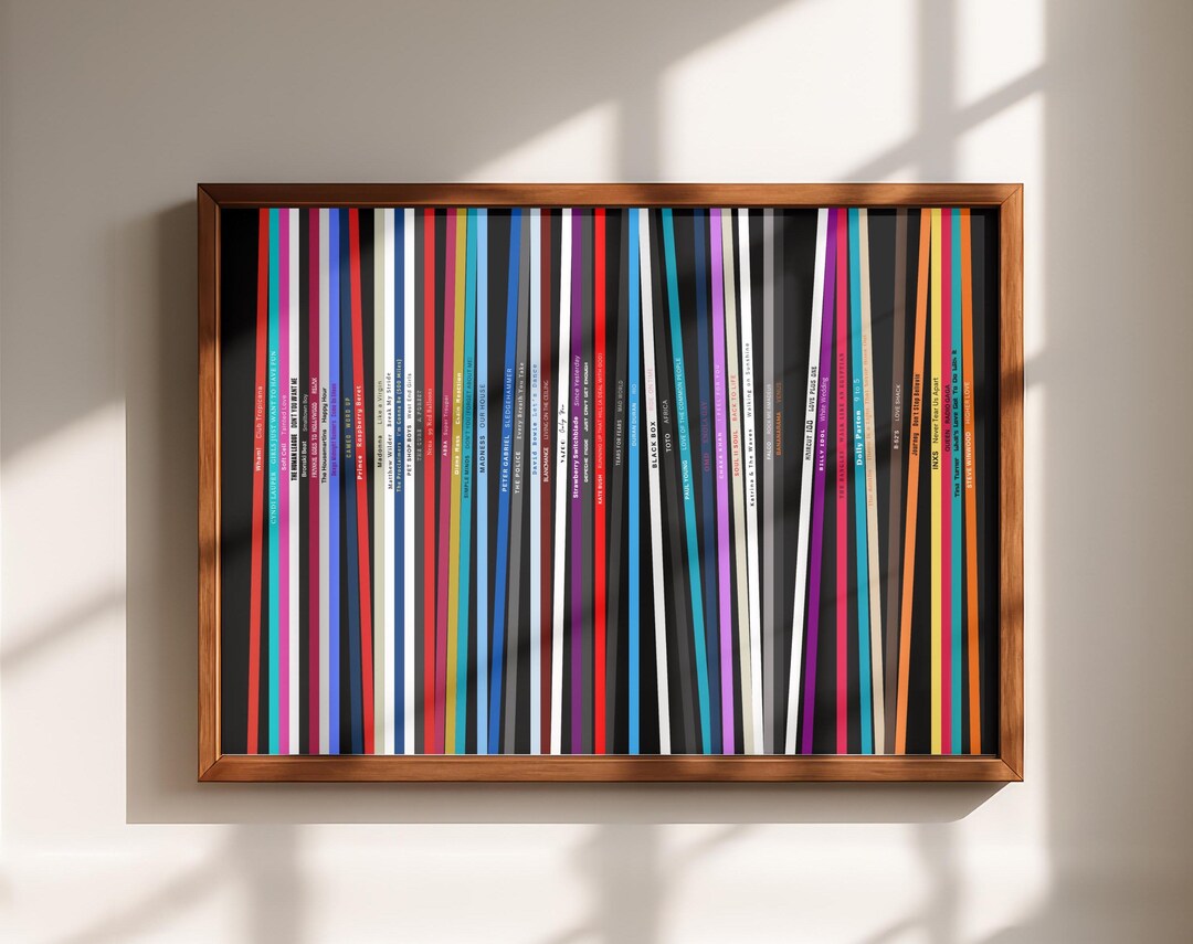 Personalised Record Spine Print 50: Choose Your Own 50 Songs/albums - Etsy