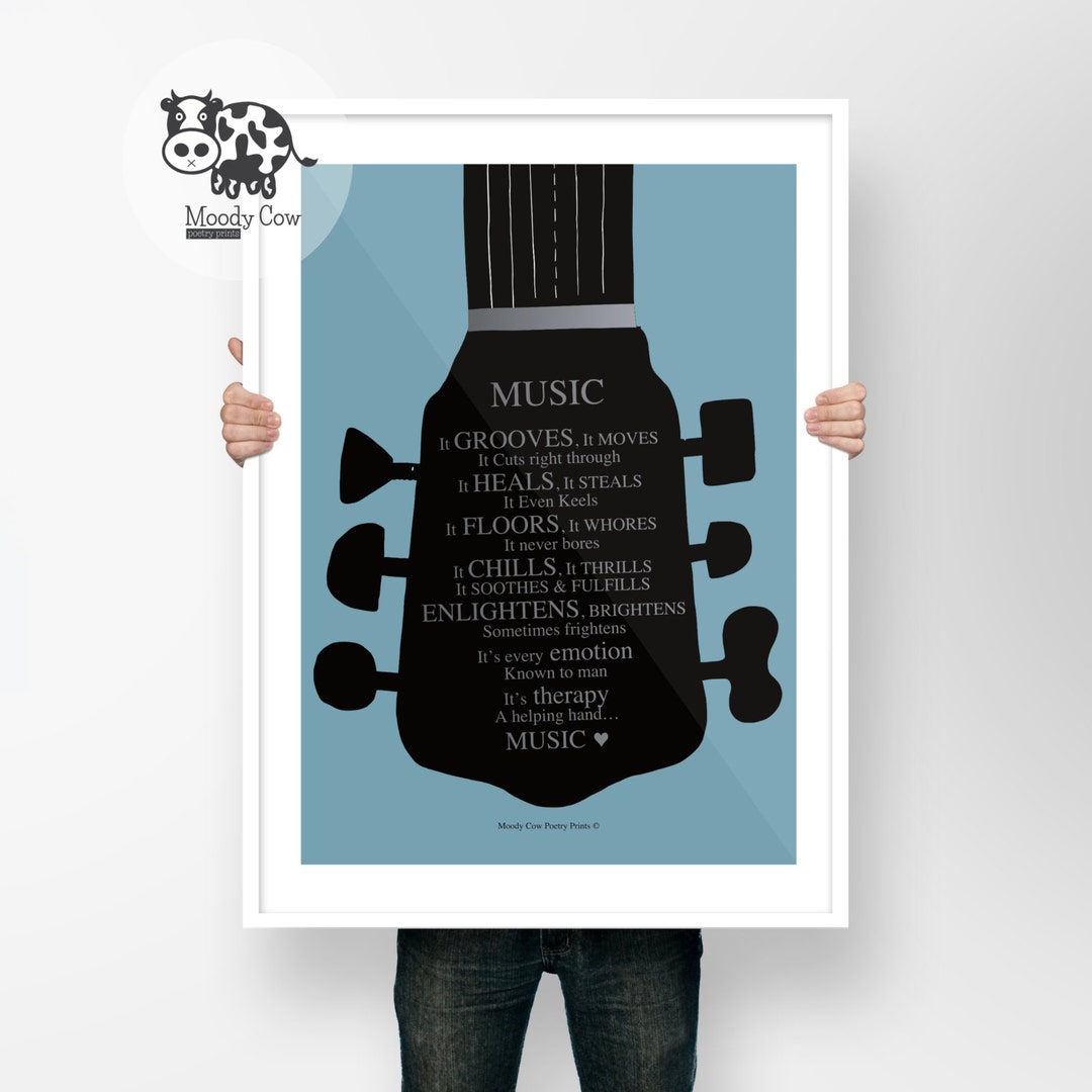Guitar Poem Print: Music Lover Wall Art - Etsy UK