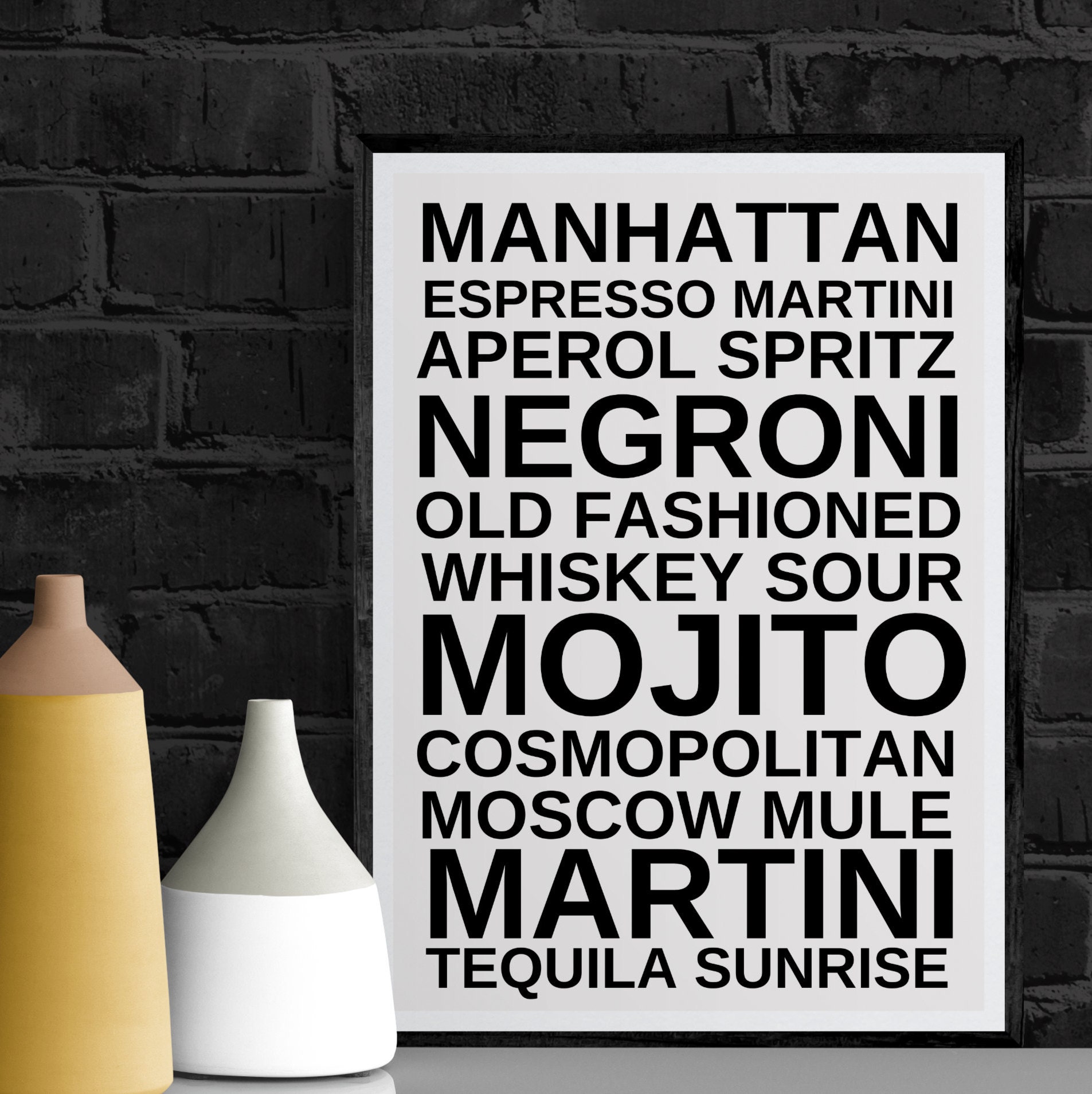 Cocktail Sign Cocktail Menu Cocktail Poster Cocktail - Etsy