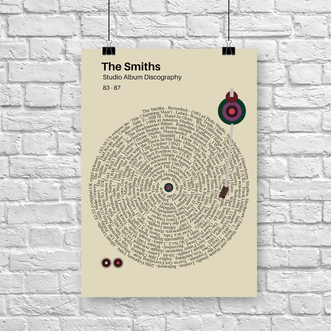 The Smiths Poster the Smiths Print the Smiths Discography - Etsy UK