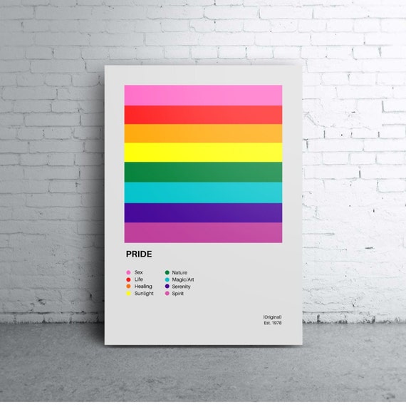 Original Pride Flag Pride Poster Pride Print LGBTQ Print | Etsy