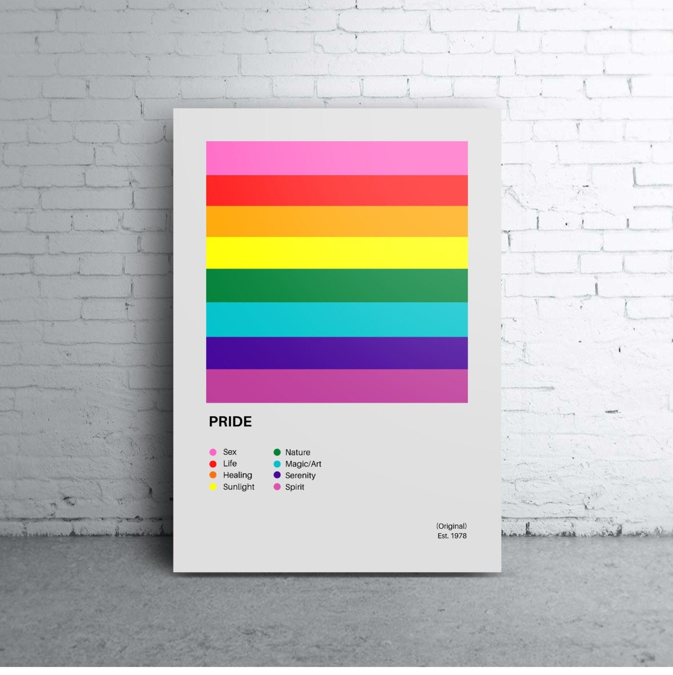 Original Pride Flag Pride Poster Pride Print LGBTQ Print | Etsy