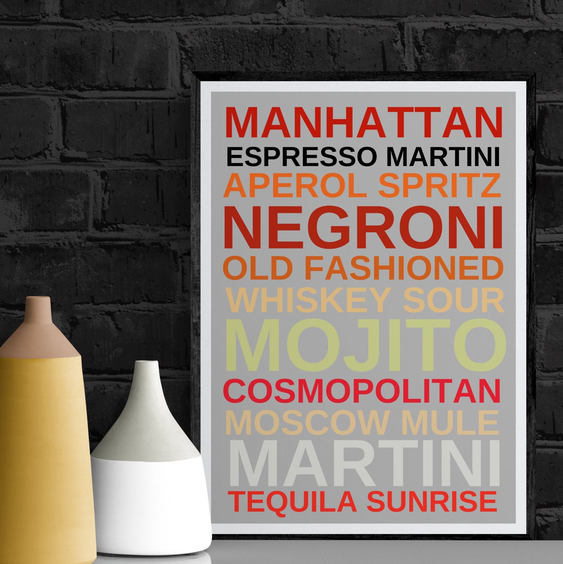 Cocktail Sign Cocktail Menu Cocktail Poster Cocktail - Etsy