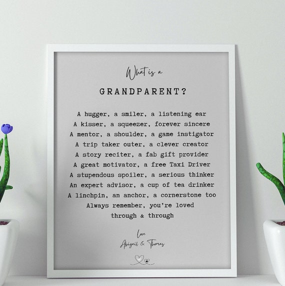 Grandparents Print Grandparents Poem Grandparent Wall - Etsy