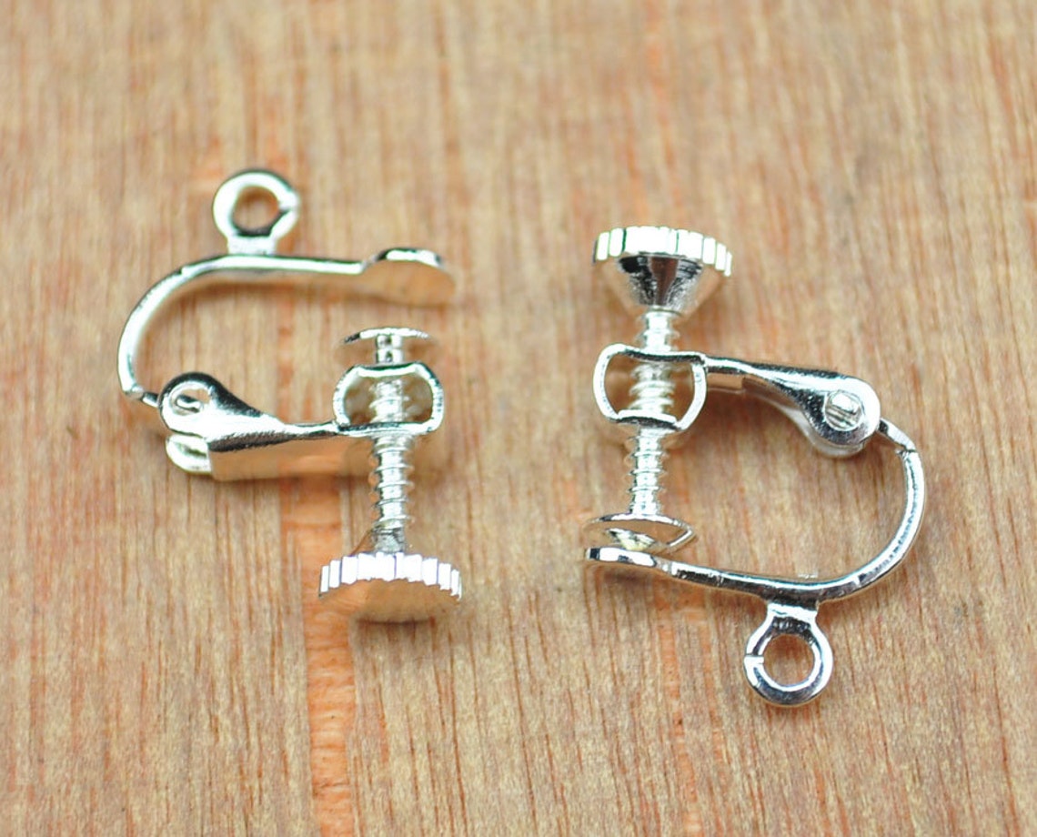 20pcs Silver Screw in Clip Earringadjustable Screw Back - Etsy