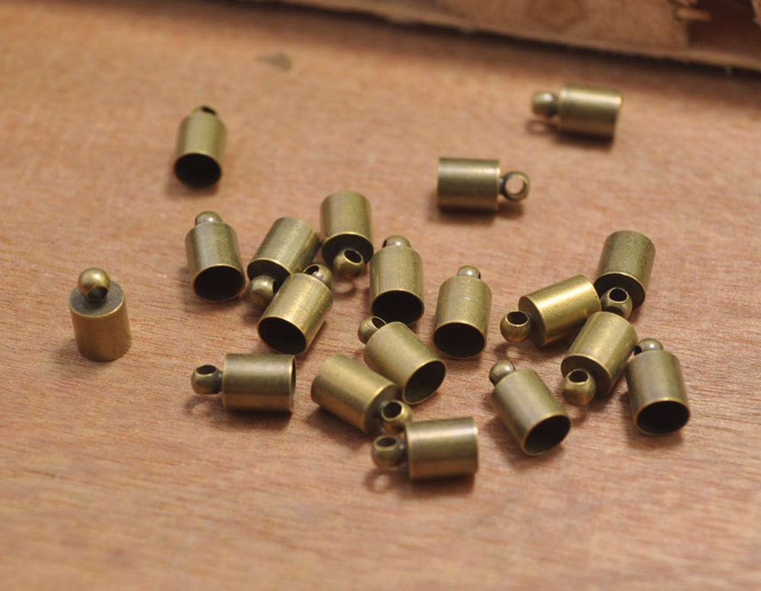 End Caps -100pcs Antique Bronze Brass End Cap Clasp Clips Wholesale ...