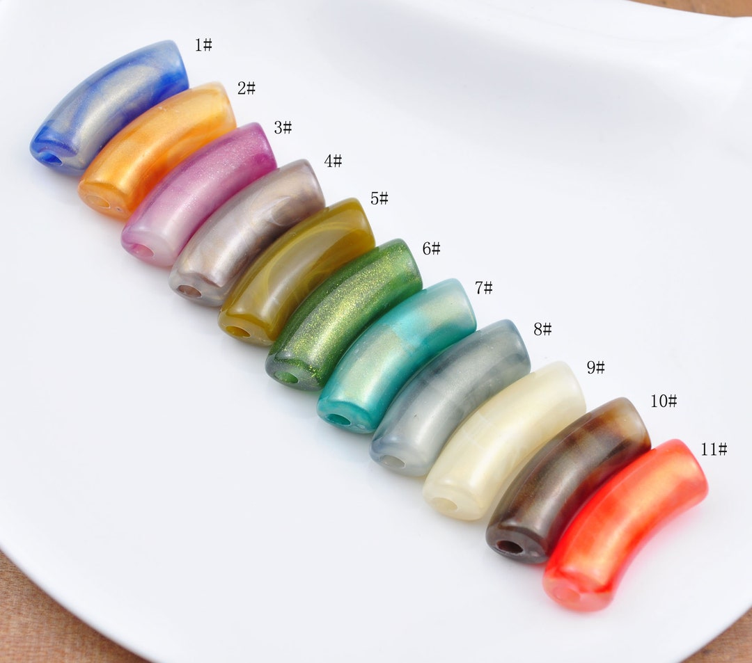 9 Colors,colorful Acrylic Tube Beads,bamboo Beads，1pcs/6pcs/30pcs ...