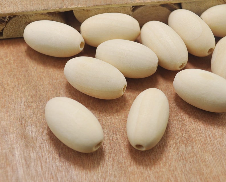 Natural Oval Wooden Beads50pcs 29x19mm Oval Wooden - Etsy
