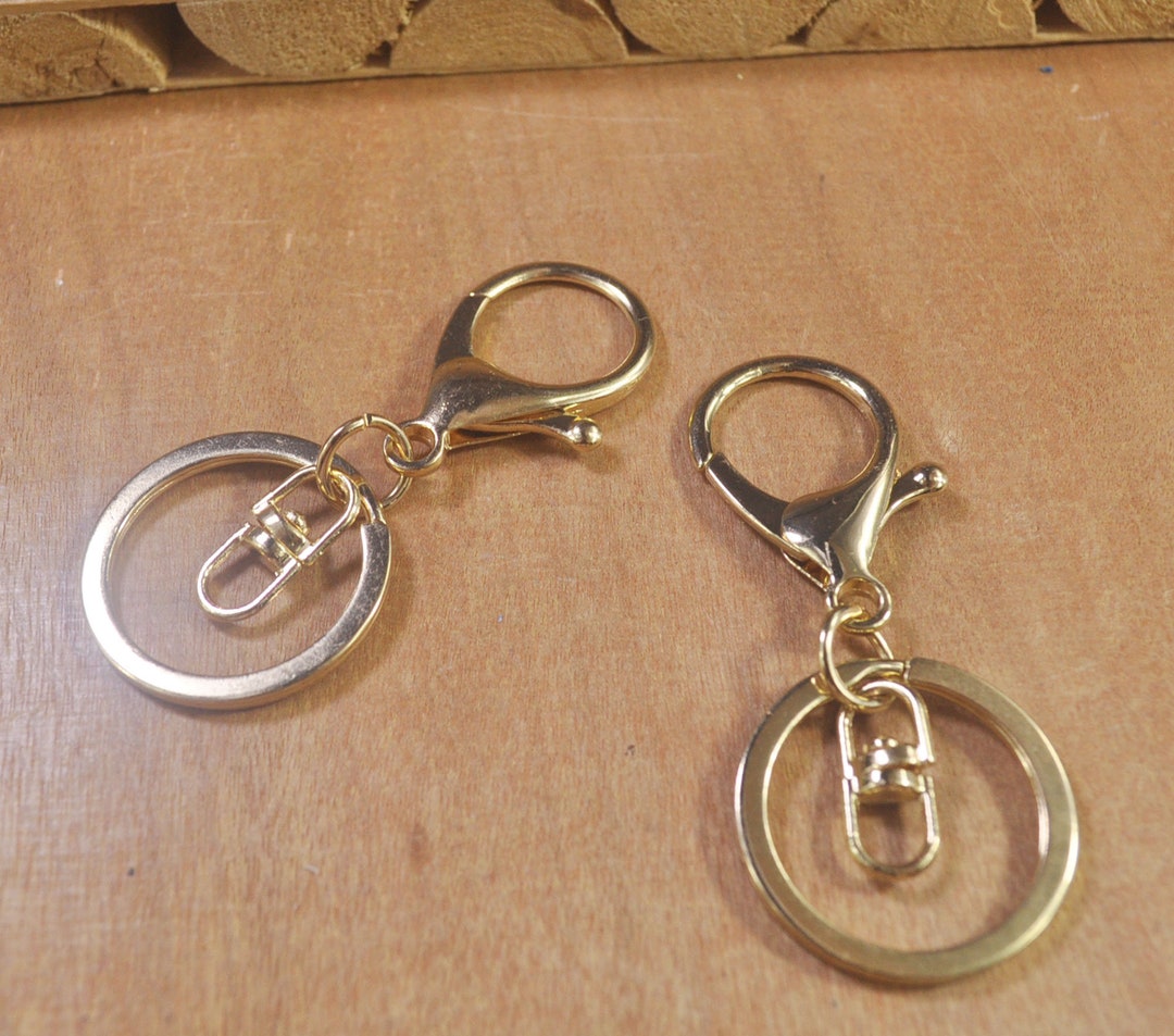 10 Pcs Light Gold Lobster Clasps on Key Ring,large Keychain Key Ring ...