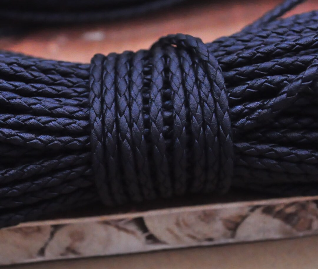 10 Yds 3mm Cord,faux Leather Cord,black Braided PU Leather Cord,braided ...