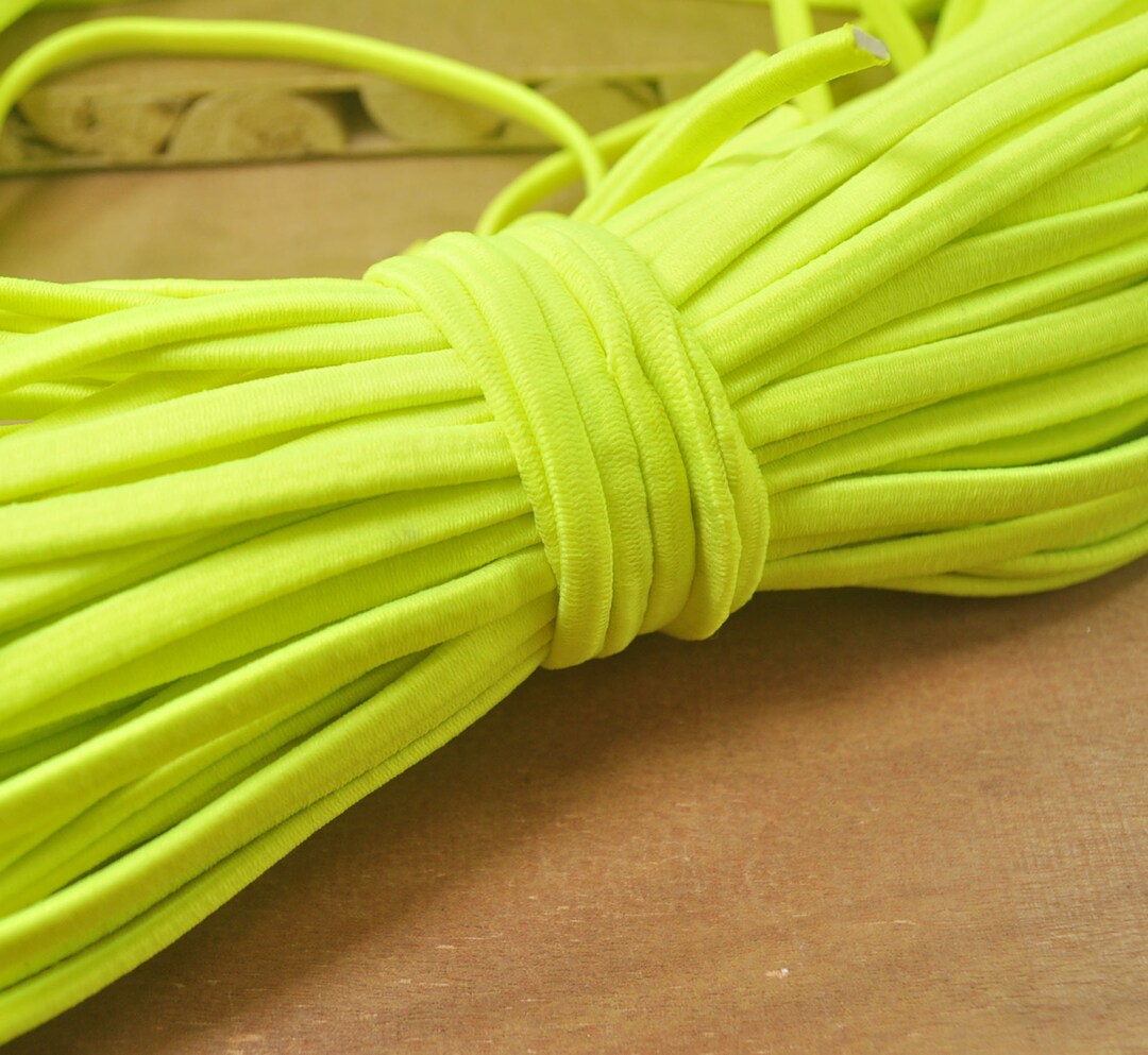 5 Yds/10 Yds Elastic Cord, 5mm Width Bright Yellow Elastic Flat Elastic ...