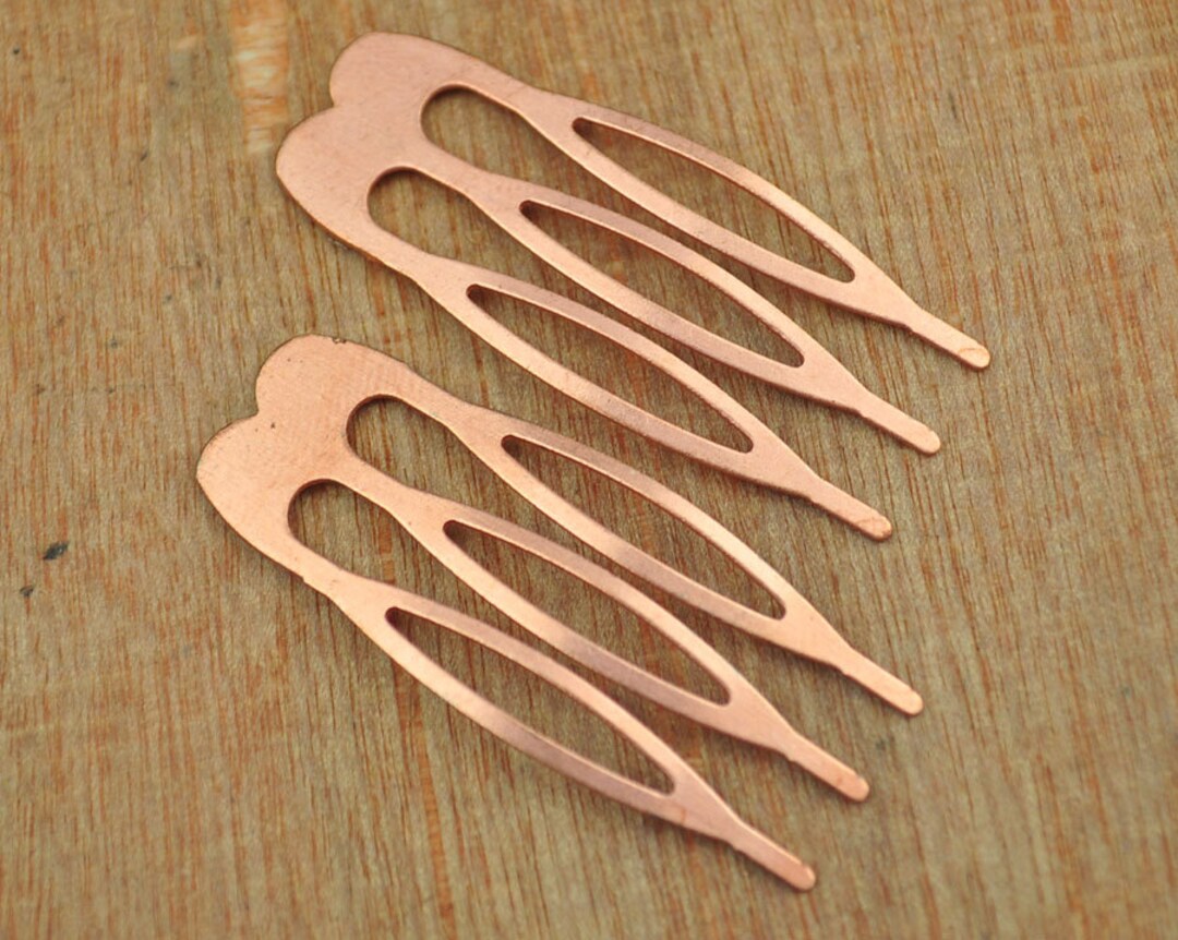 Metal Hair Combs,50pcs 3 Teeth Copper Plated Metal Hair Combs,works ...