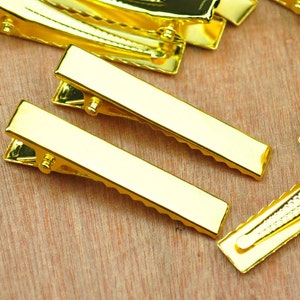 Hair Clip,gold Hair Clips,50pcs 41x7mm Gold Flat Metal Hair Alligator ...