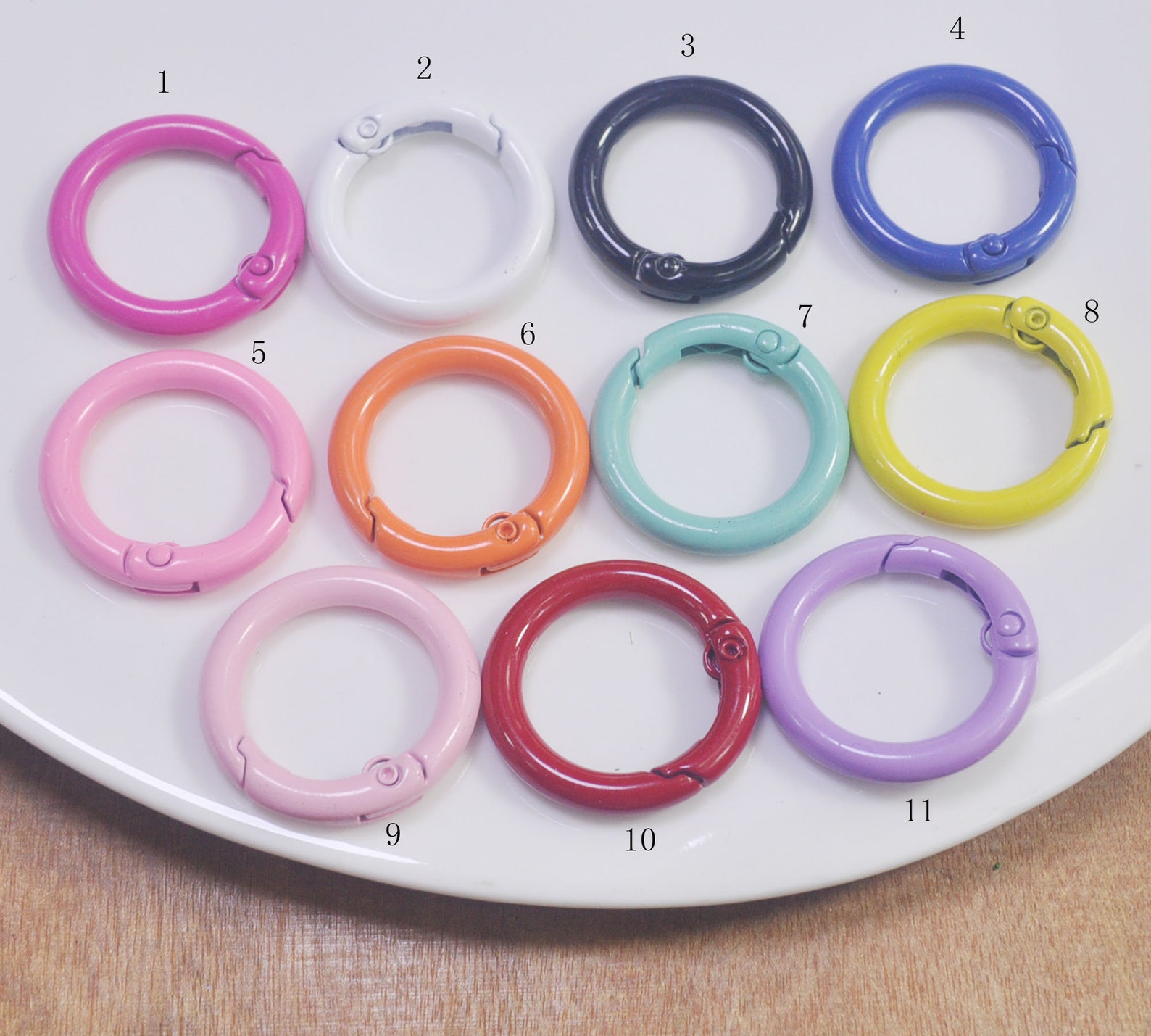 10pcs 25mm Spring Gate Mixed Color Round Clasp Round Circle | Etsy