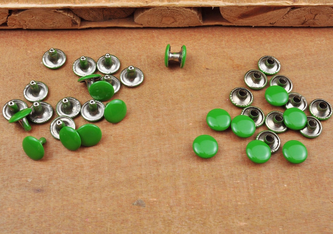 20 Grass Green 9mm Double Cap Rivets,stud Rapid Rivets Leather Craft ...
