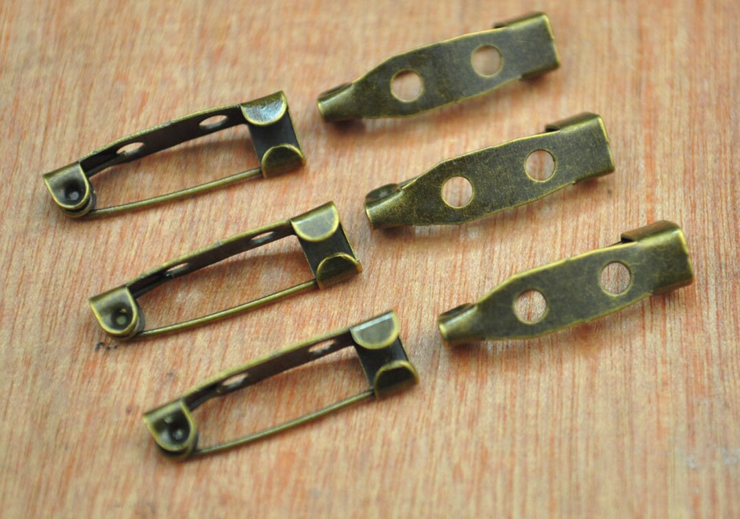 50pc Bronze Pin--antique Bronze Brooch Pin Back 20x5 Mm Metal Bar Pin ...