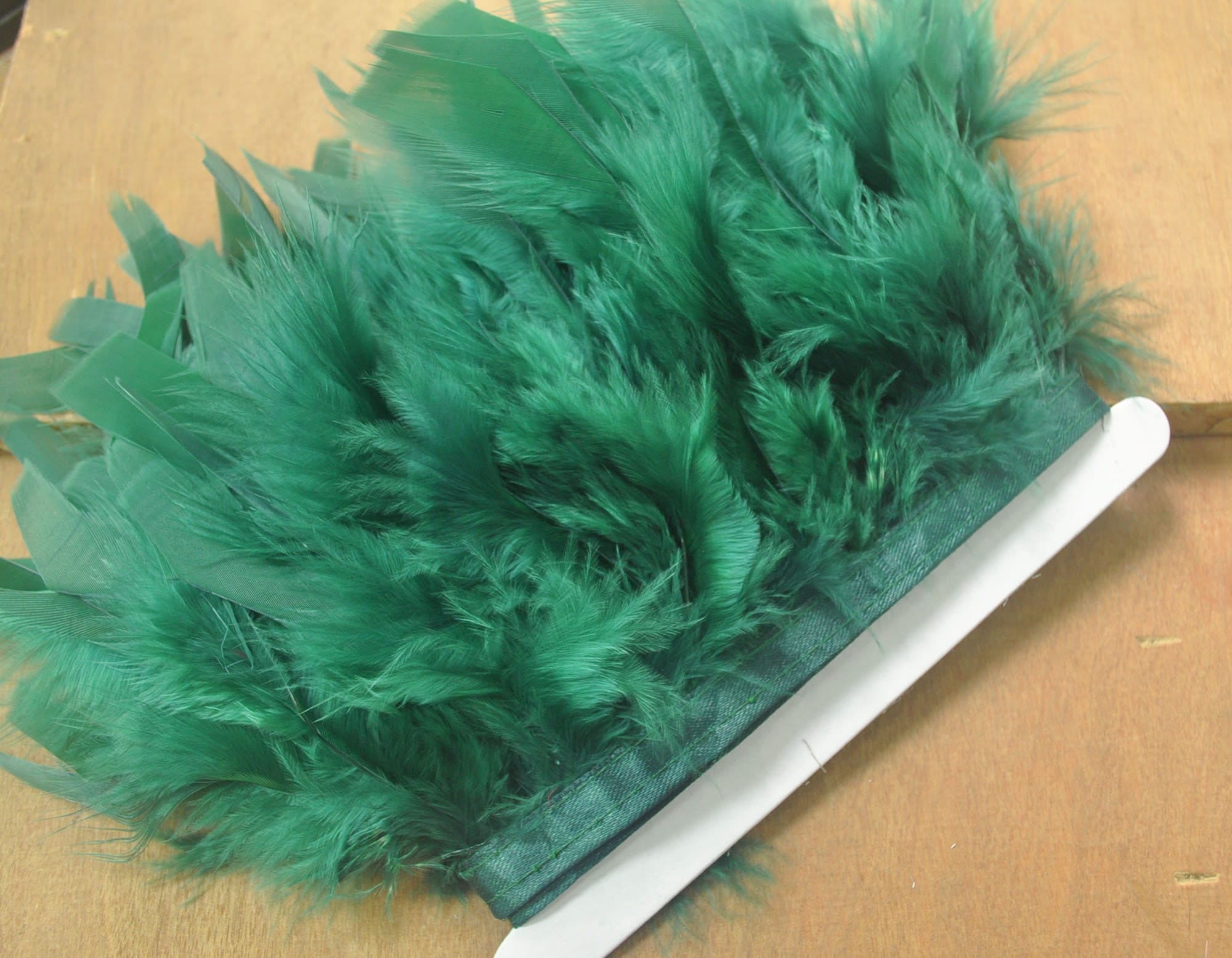 FeatherDeep Green turkey feather trim1 yard/2 yards/5 | Etsy