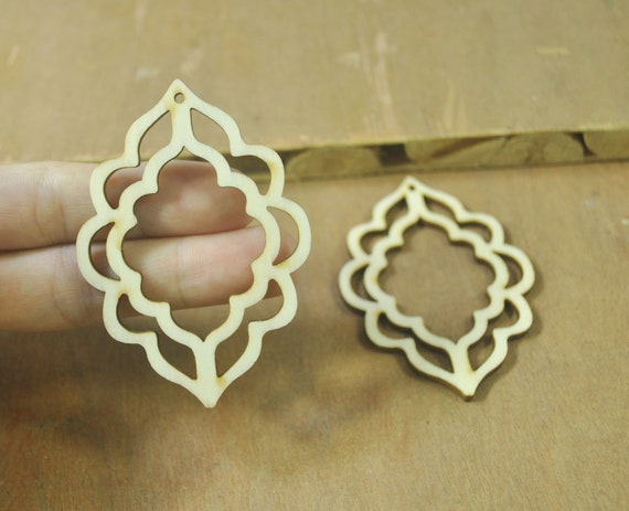 10 Pieces Drop Shape Wood Pendantsunfinished Natural Wooden | Etsy