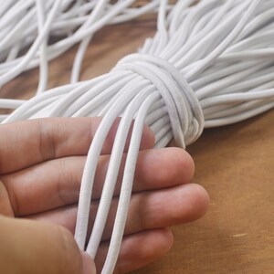5 Meters 4mm Elastic Cord,white Round Elastic Rope,stretch Drawstring ...