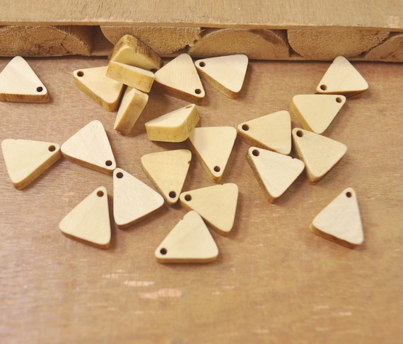 50 Small Wood Triangle Pendantswooden Triangle Beadstriangle - Etsy
