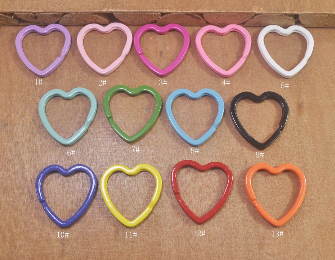 10,20,50pcs Heart Key Rings,colorful Key Rings,heart Shaped Keyring ...